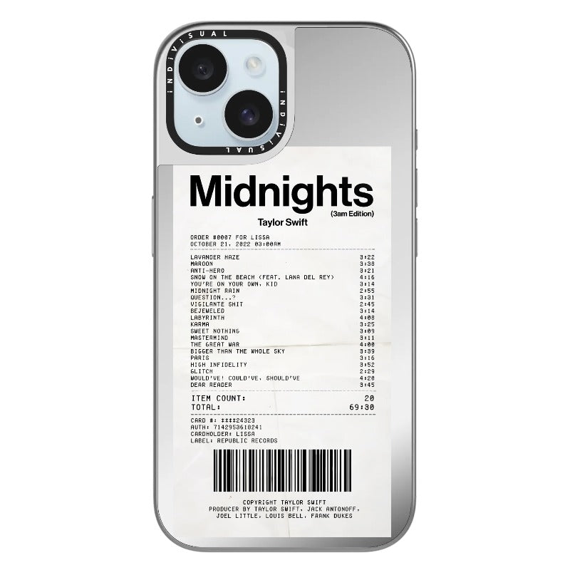 T.S Midnights Receipt Phone Case_Clear Impact Phone Case [1505129 ...
